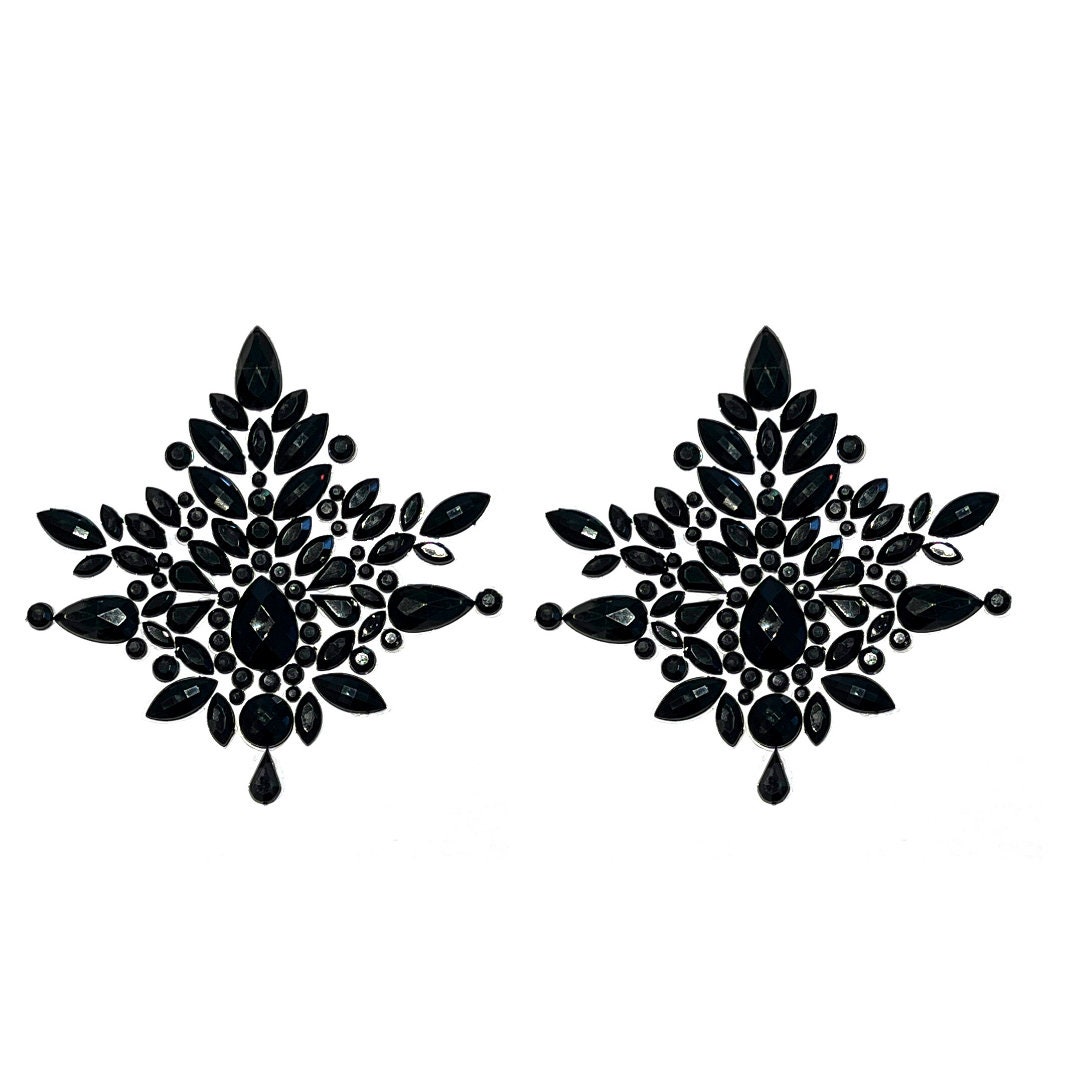 MORTICIA Black Gem Nipple Pasty, Covers (2pcs) for Festivals, Carnival ...