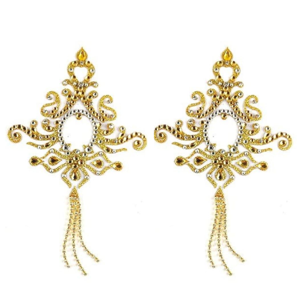 Jasmine GOLD Rhinestone & Crystal Intricate Nipple Pasties - Etsy