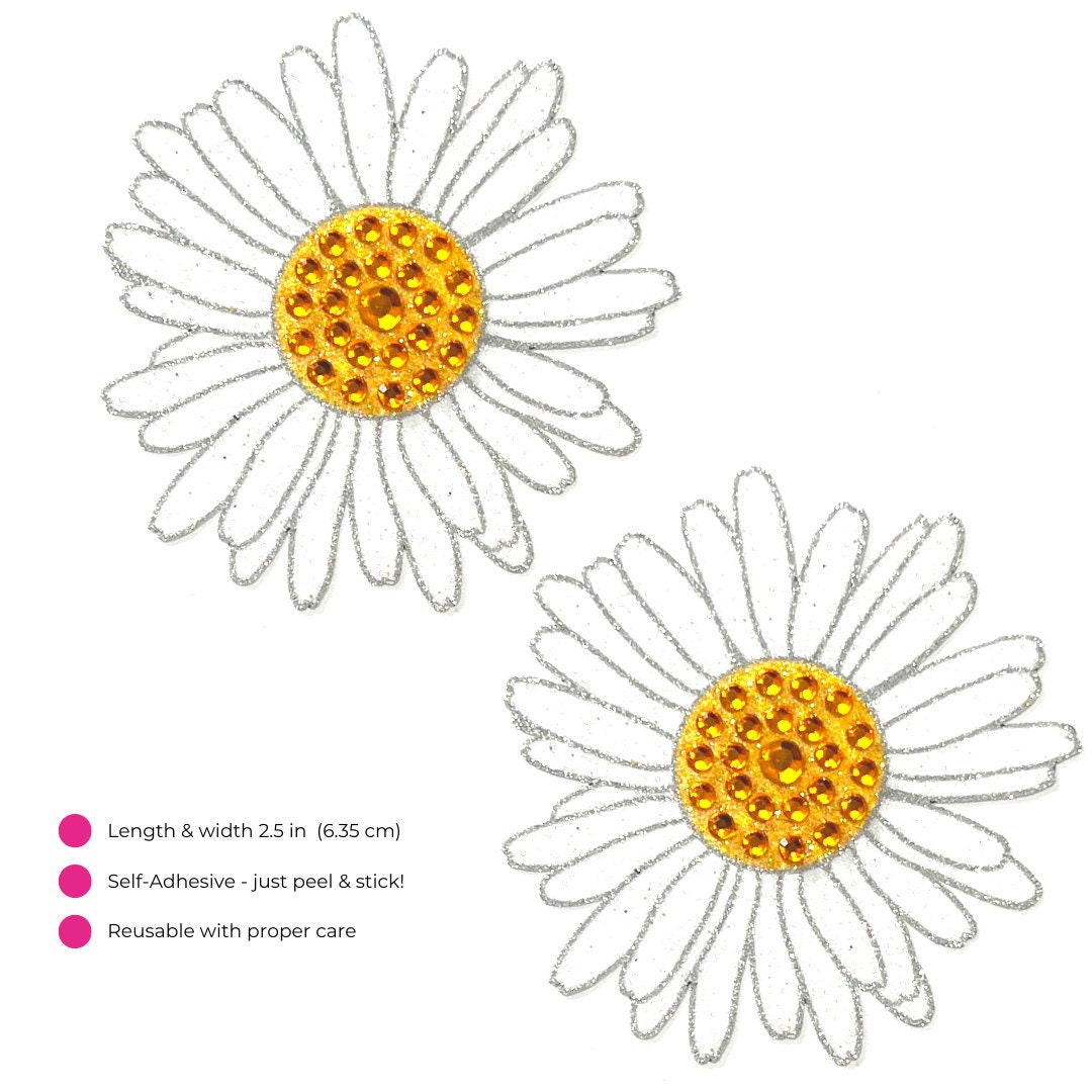 DAISY DUKE White and Yellow Daisy Nipple Pasty Covers 2pcs - Etsy