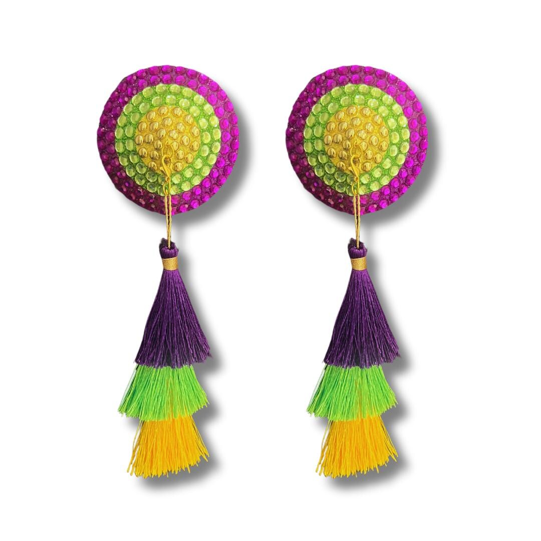 MARDI SASS Mardi Gras Themed Purple, Gold and Green Nipple Pasties ...