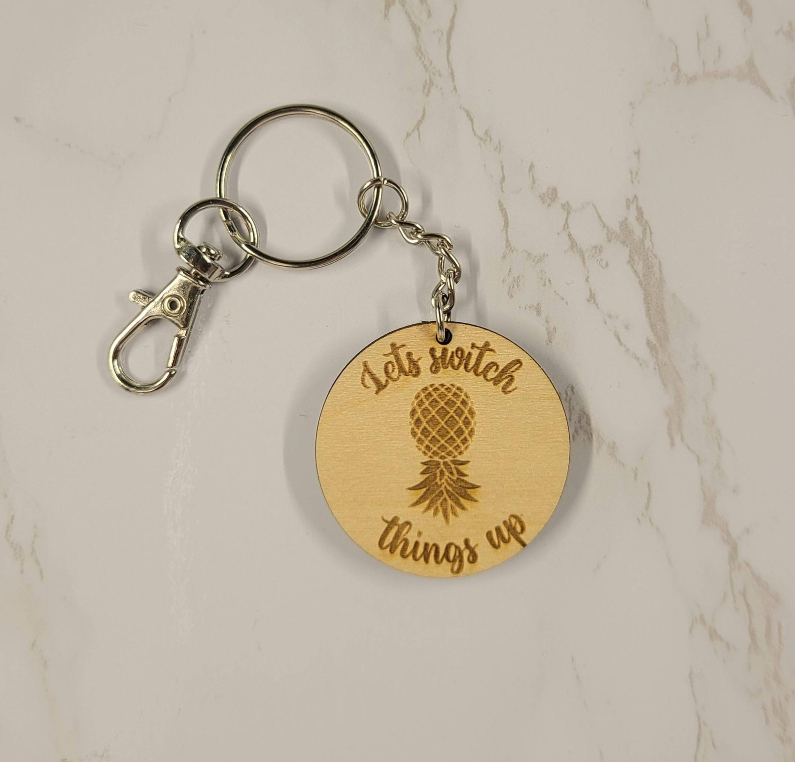 Swinger Keychain Upside Down Pineapple - Etsy