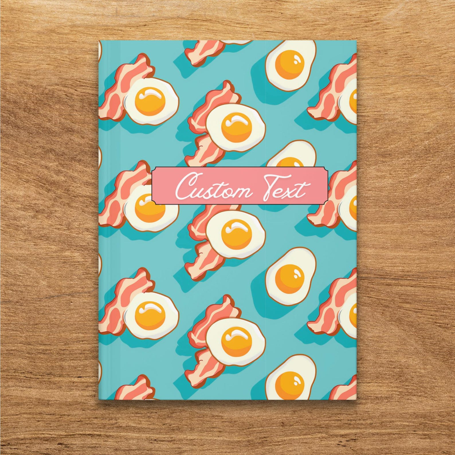 Bacon and Eggs Pattern Journal, Personalized Notebook - Etsy
