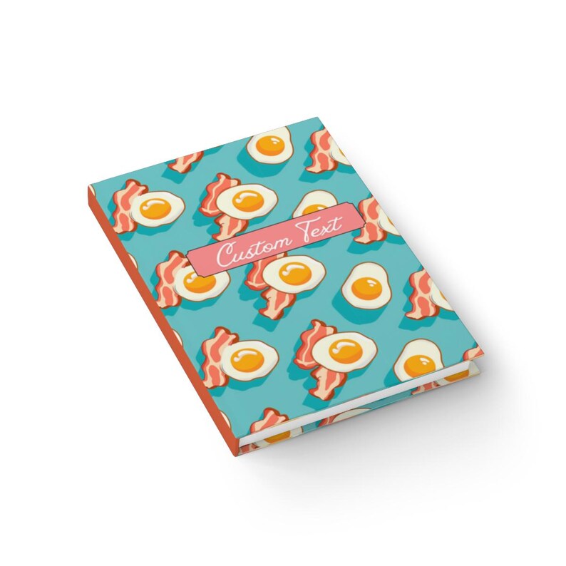 Bacon and Eggs Pattern Journal, Personalized Notebook - Etsy