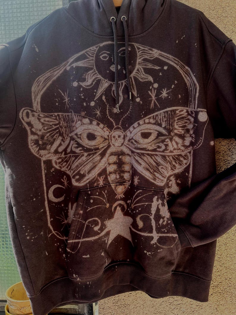 Skeleton Bleach Hoodie Bleached Art Selfmade Bones Skeletons Spine Goth ...
