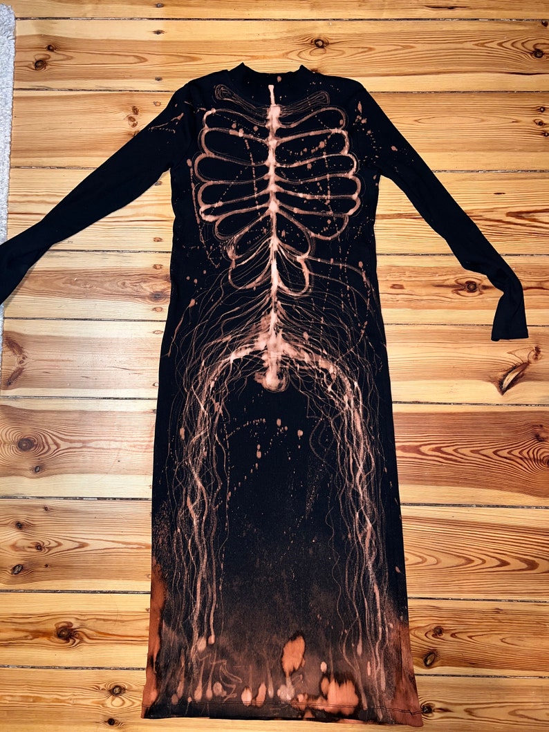 Skeleton Bleach Dress Bleached Art Selfmade Bones Skeletons Spine Goth ...