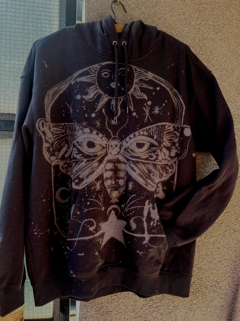 Skeleton Bleach Hoodie Bleached Art Selfmade Bones Skeletons Spine Goth ...