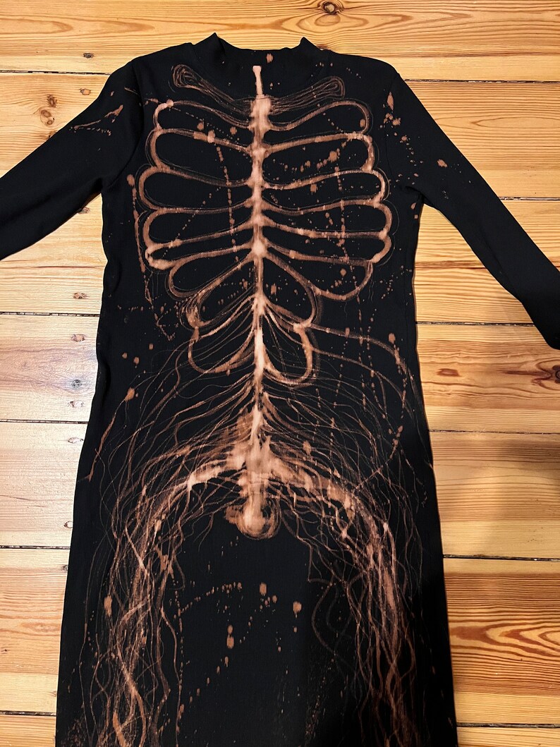 Skeleton Bleach Dress Bleached Art Selfmade Bones Skeletons Spine Goth ...