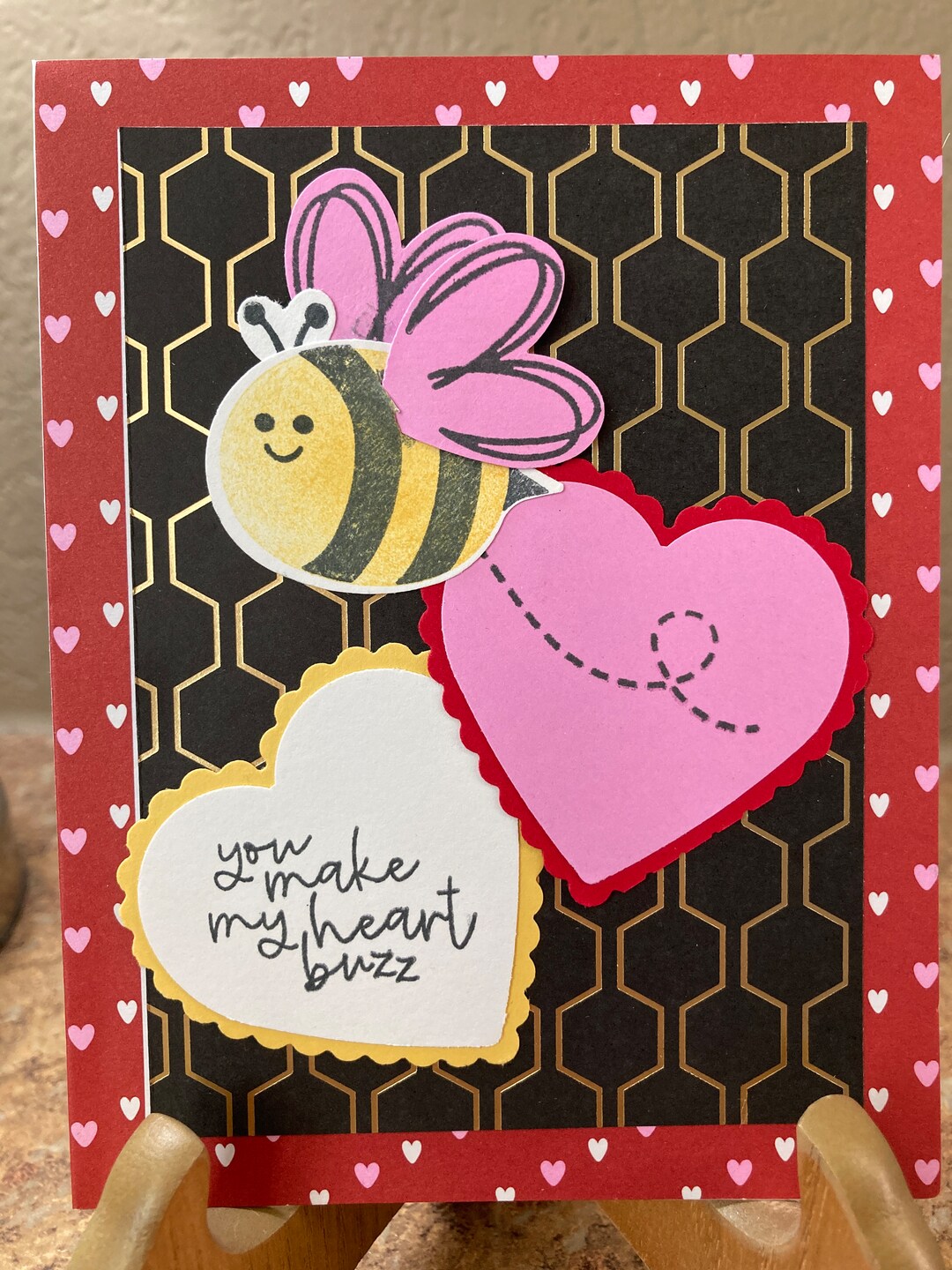 Bee Valentine Card - Etsy