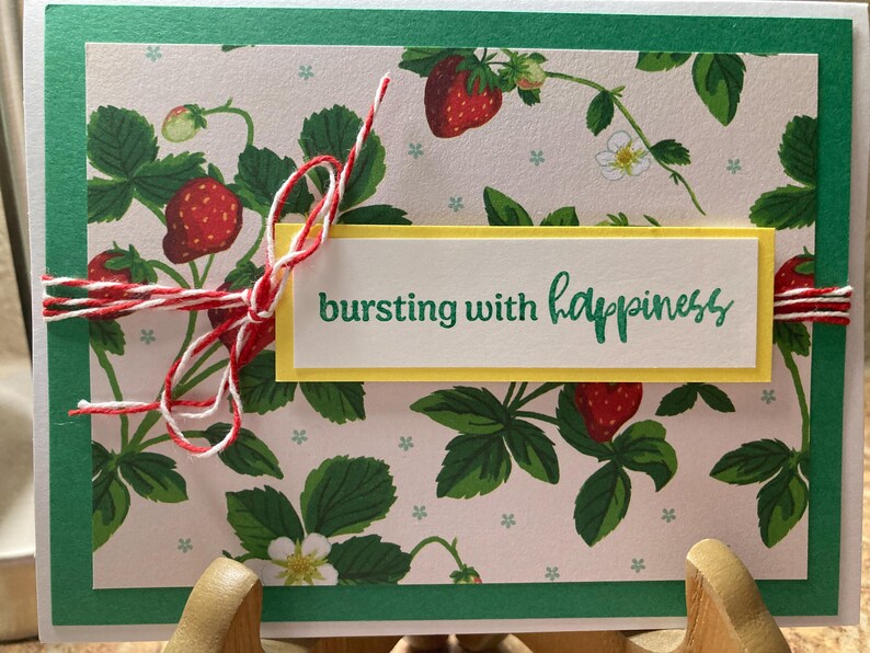 Bursting With Happiness Strawberry Card - Etsy