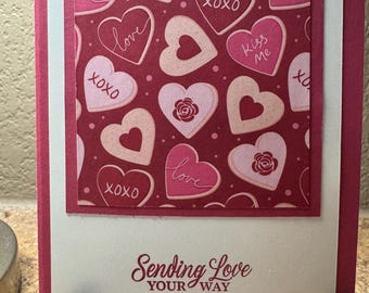 Fun Fold Sending LOVE CARD Stampin up Happy Trifold Abstract Cutout ...