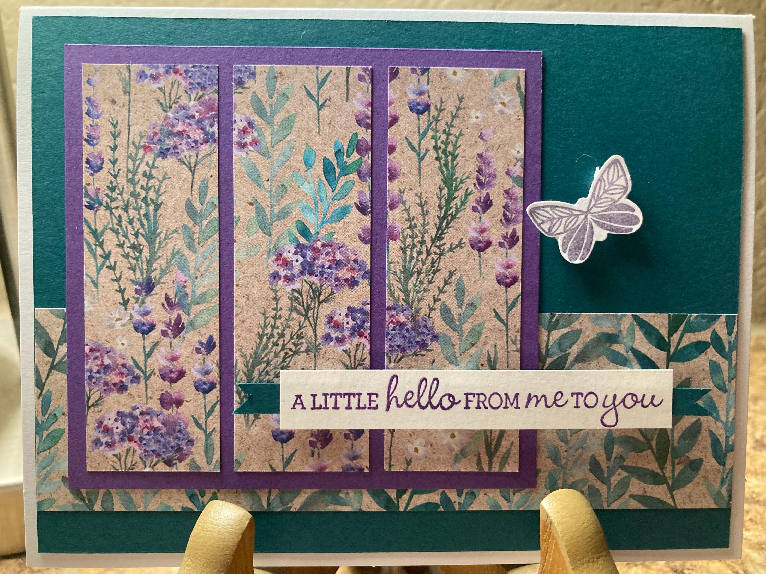 Hello Lavender and Butterfly Card - Etsy