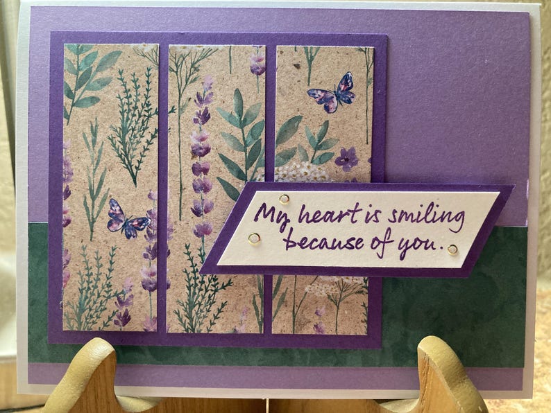 My Heart is Smiling Lavender Card - Etsy