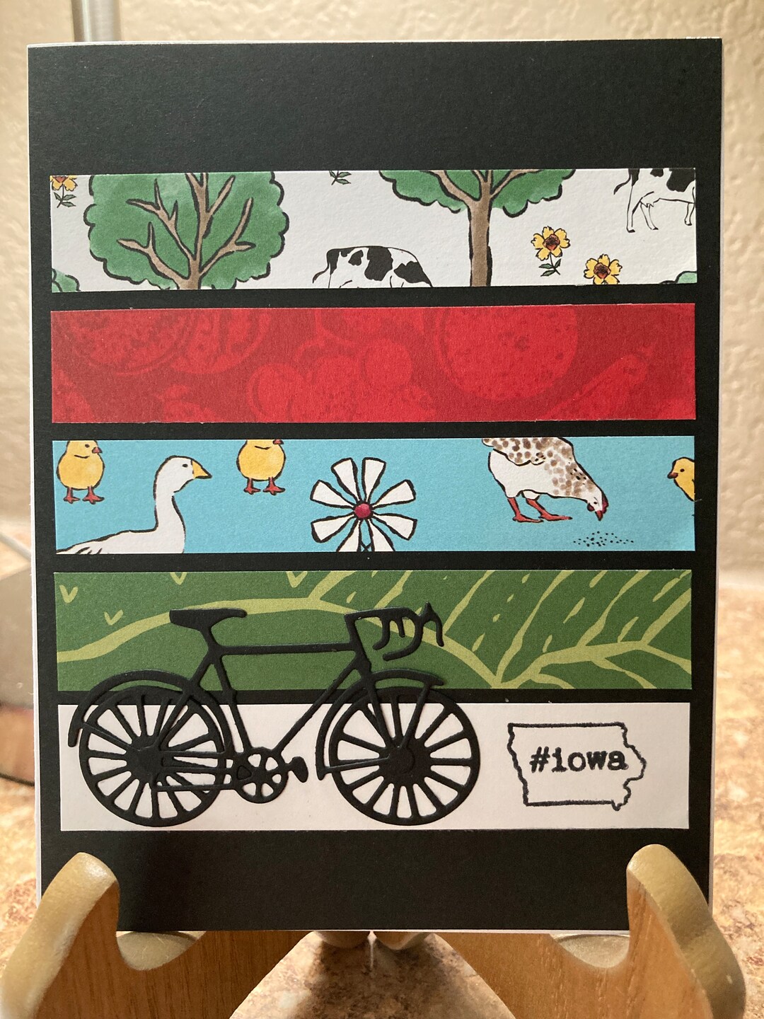 Handmade Card, Iowa Greeting Card, Iowa Gifts, Iowa Cards, Bike Iowa ...