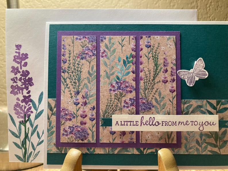 Hello Lavender and Butterfly Card - Etsy