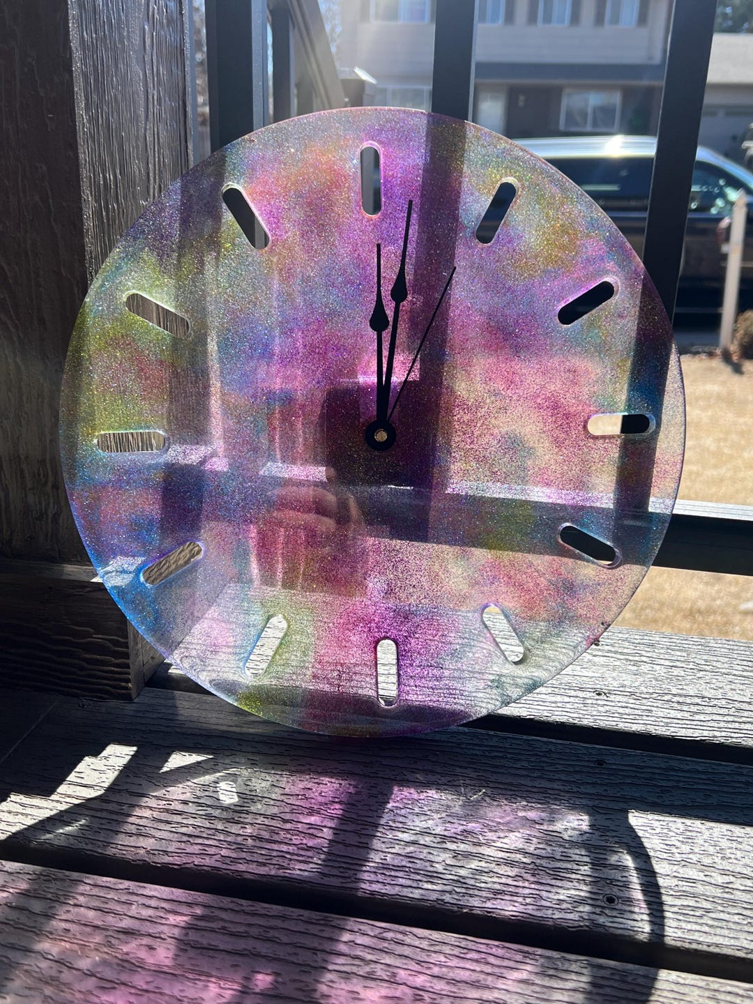 Glittery Resin Clock - Etsy
