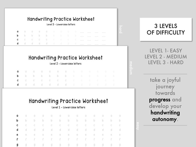 Handwriting Practice Worksheets - Etsy