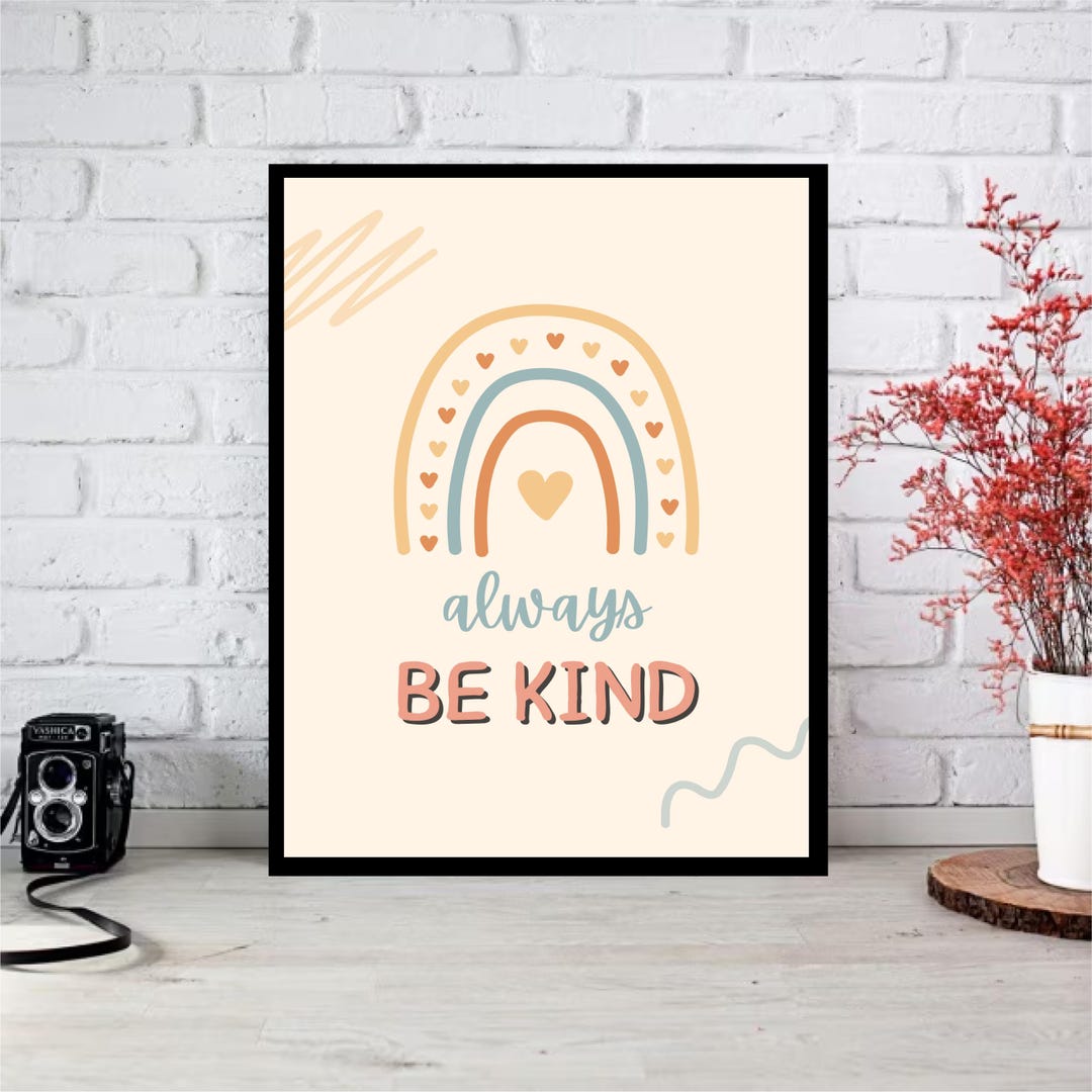 Yellow and Blue Boho Style School Mental Health Rainbow Poster - Etsy