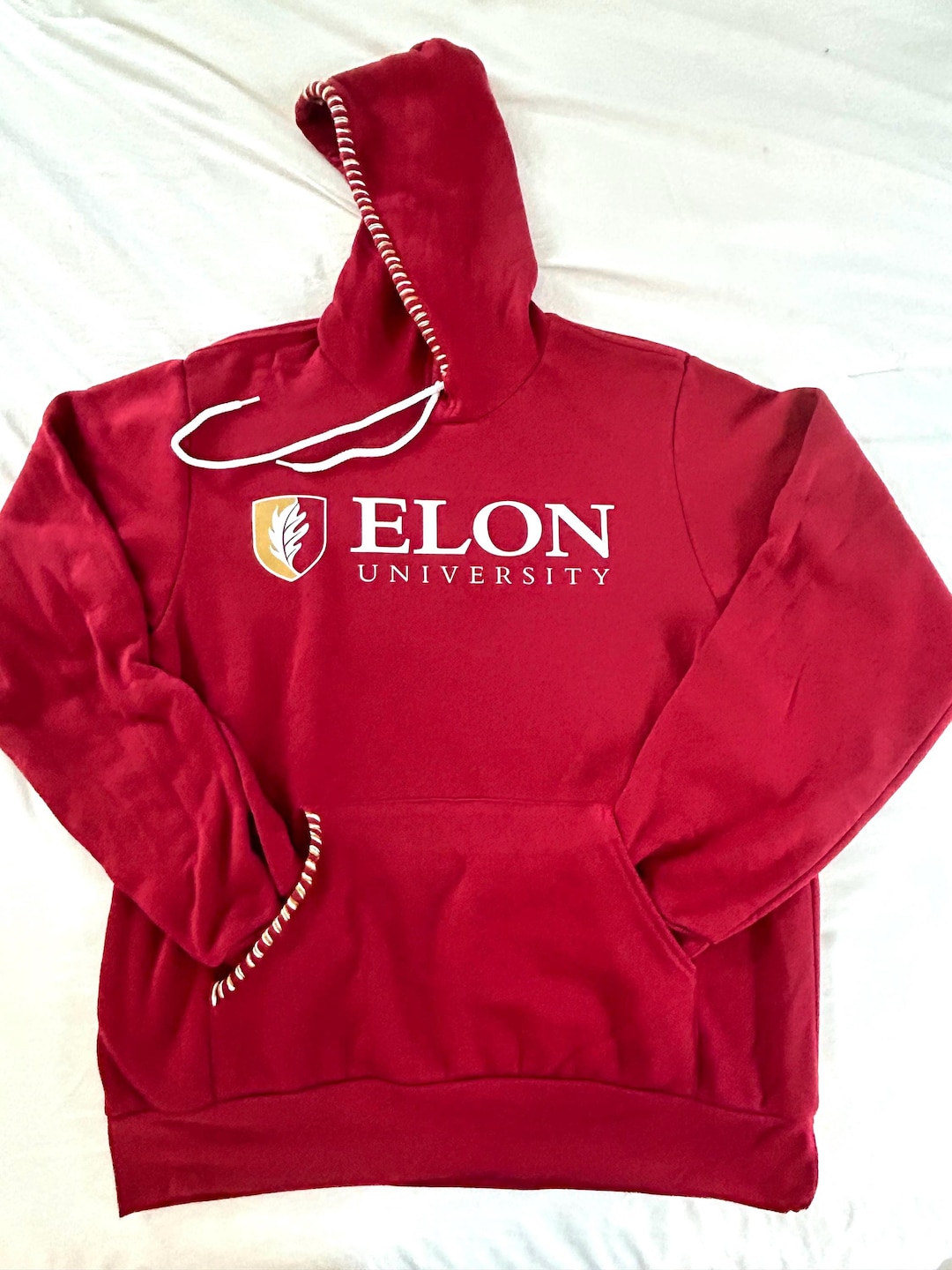 Hand-stitched, Hand-corded Elon University Hoodie, Bella&canvas Cozy ...