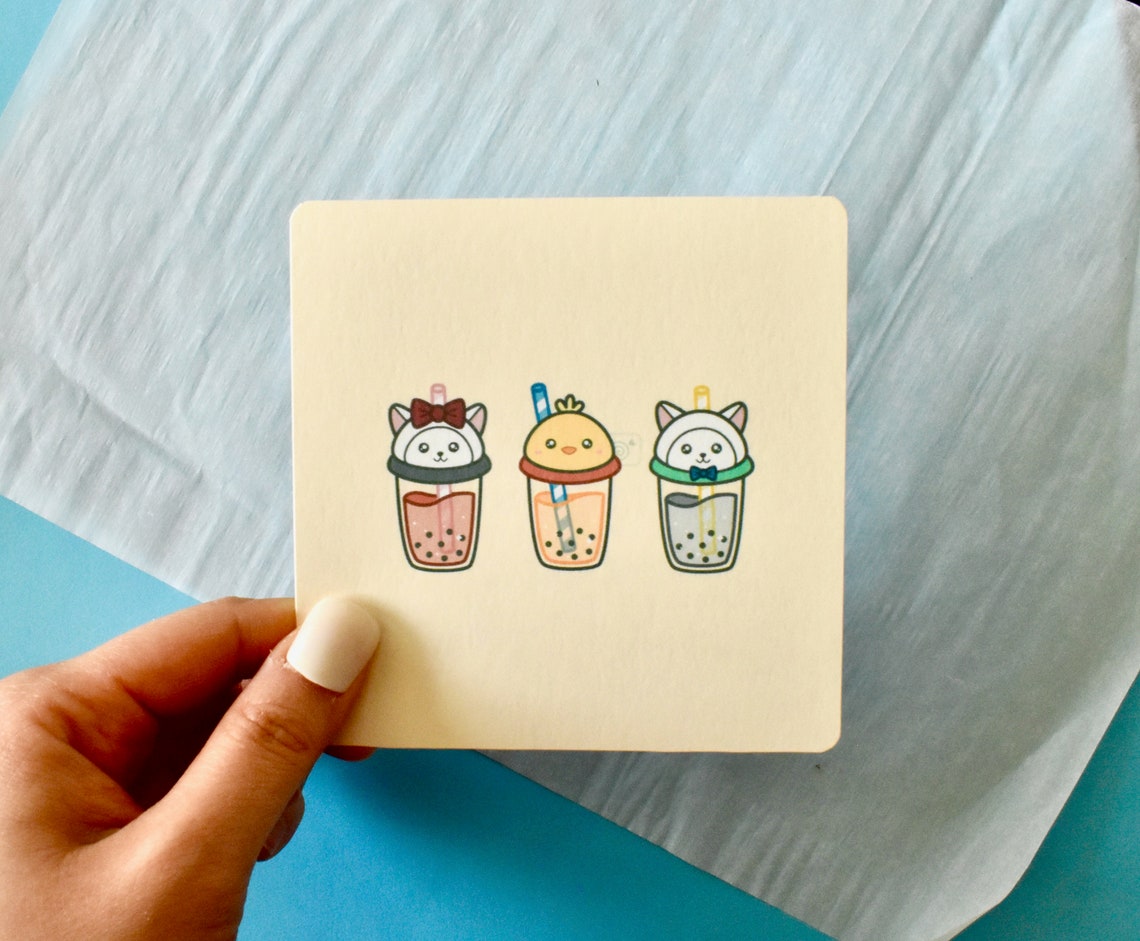 Cute Art Print Boba, Art Print for Wall Art, Boba Tea Cup, Kawaii Food ...
