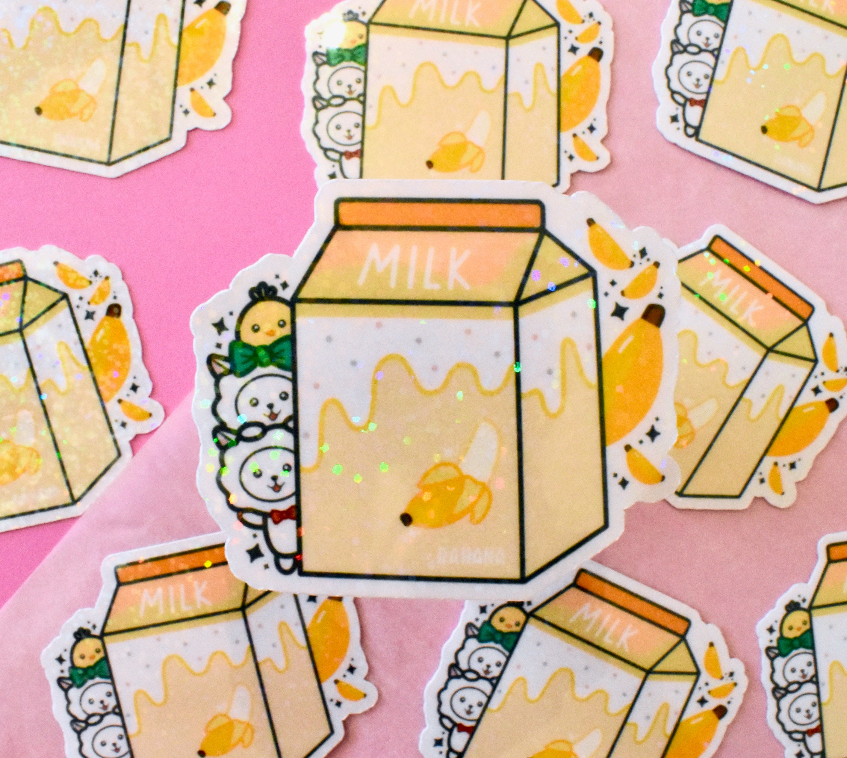Kawaii Milk Sticker | Milk Carton Decal | Kawaii Food Sticker ...