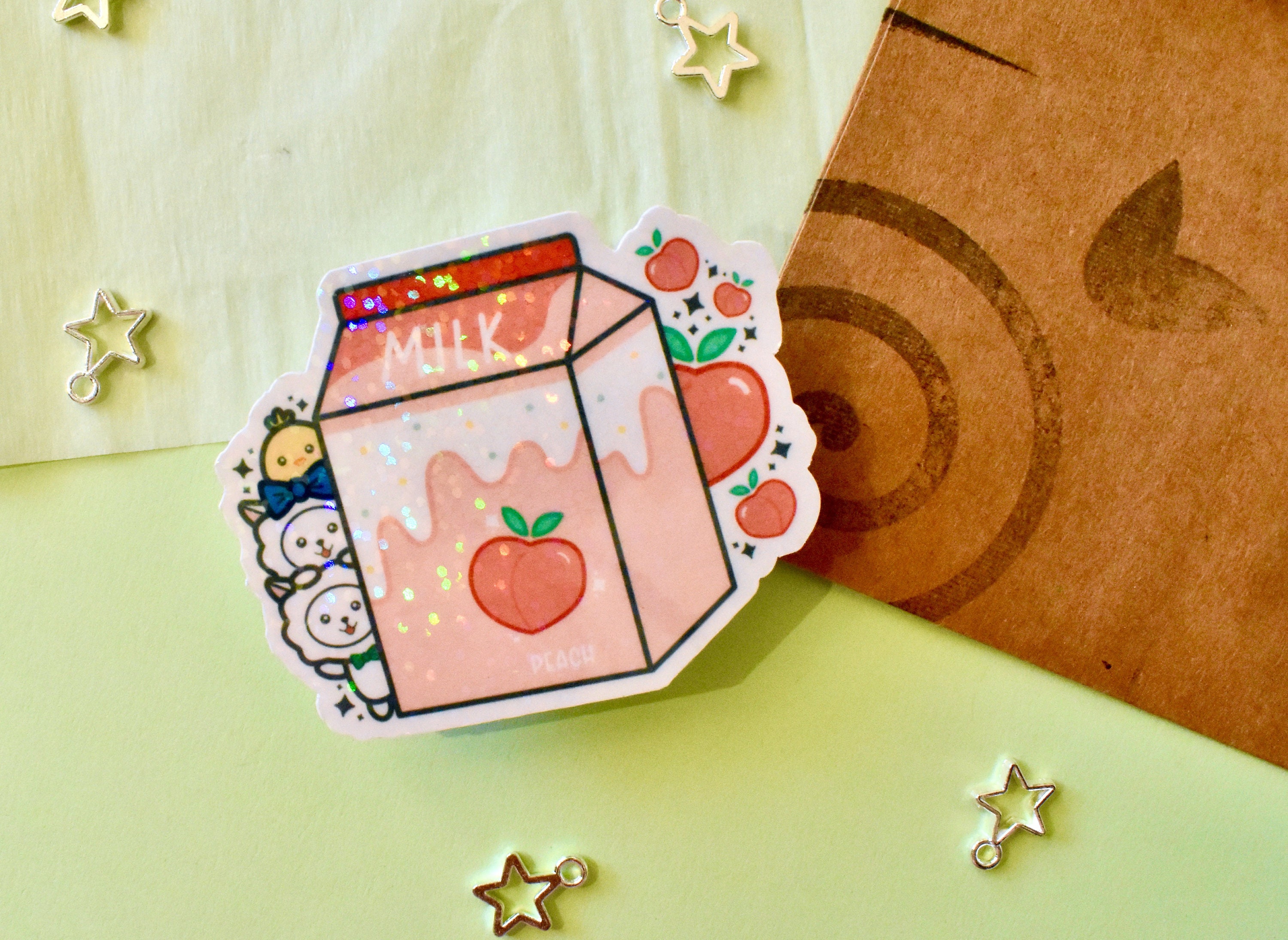 Kawaii Milk Sticker | Milk Carton Decal | Kawaii Food Sticker ...