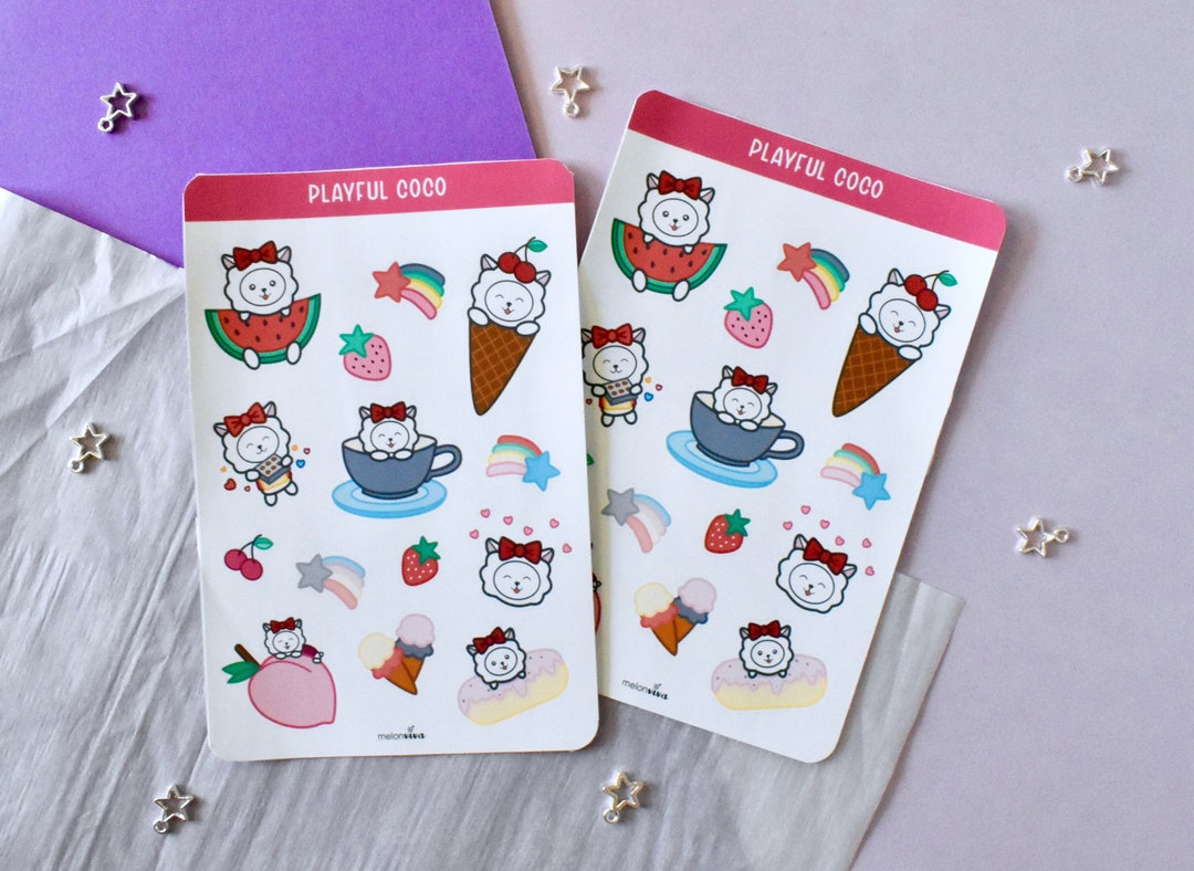 Playful Coco Sticker Sheet | Bujo Sticker Sheet | Desserts | Cute ...
