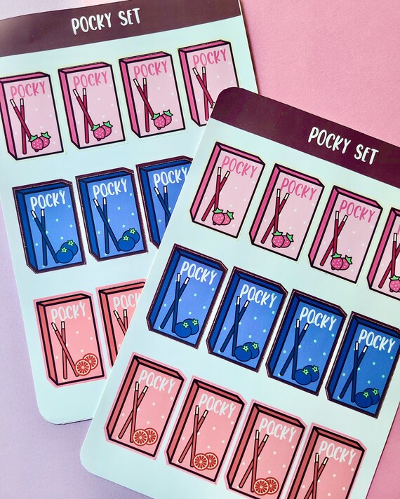Pocky Sticker Kawaii Sticker Sheet Asian Snack Sticker - Etsy