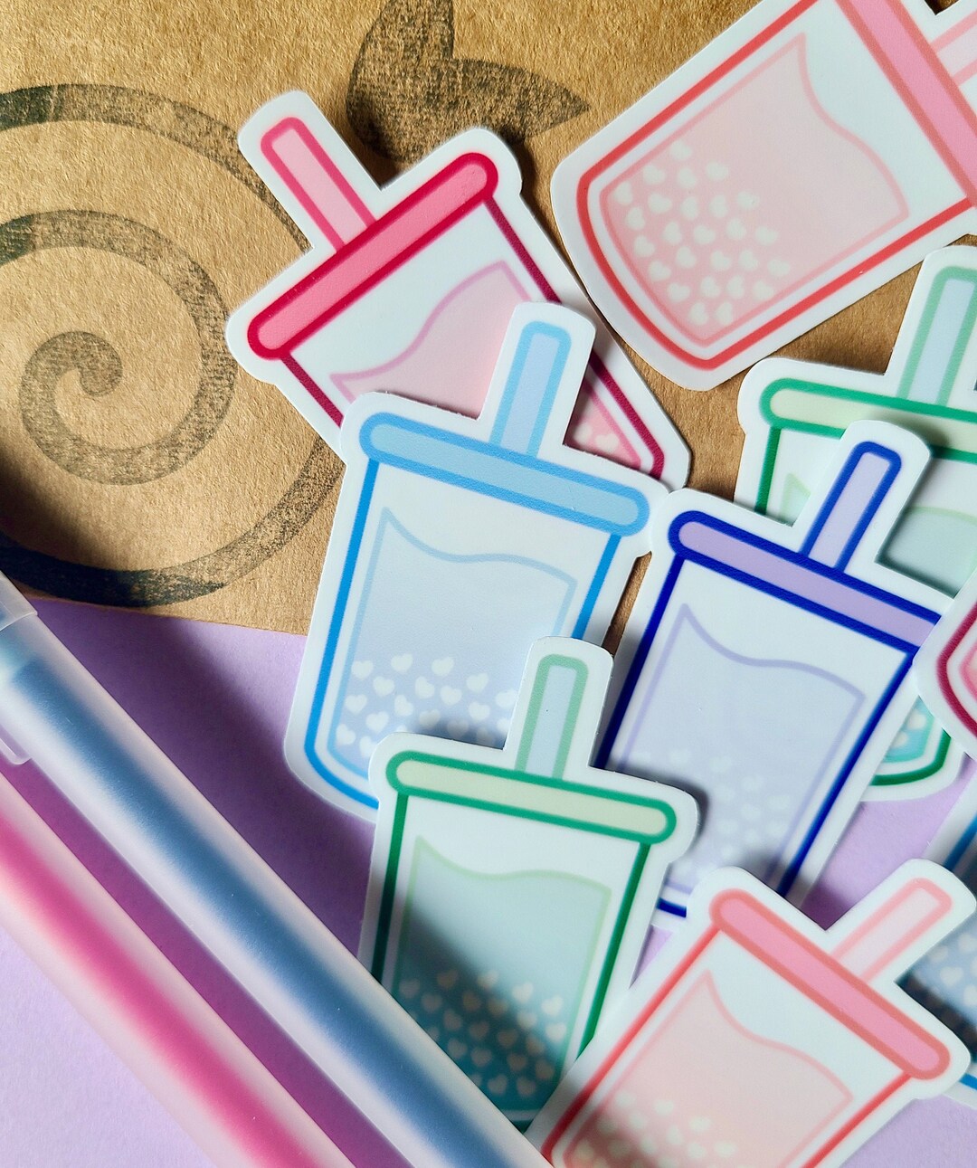 Boba Stickers Boba Tea Kawaii Vinyl Sticker Asian Stickers Cute Food ...