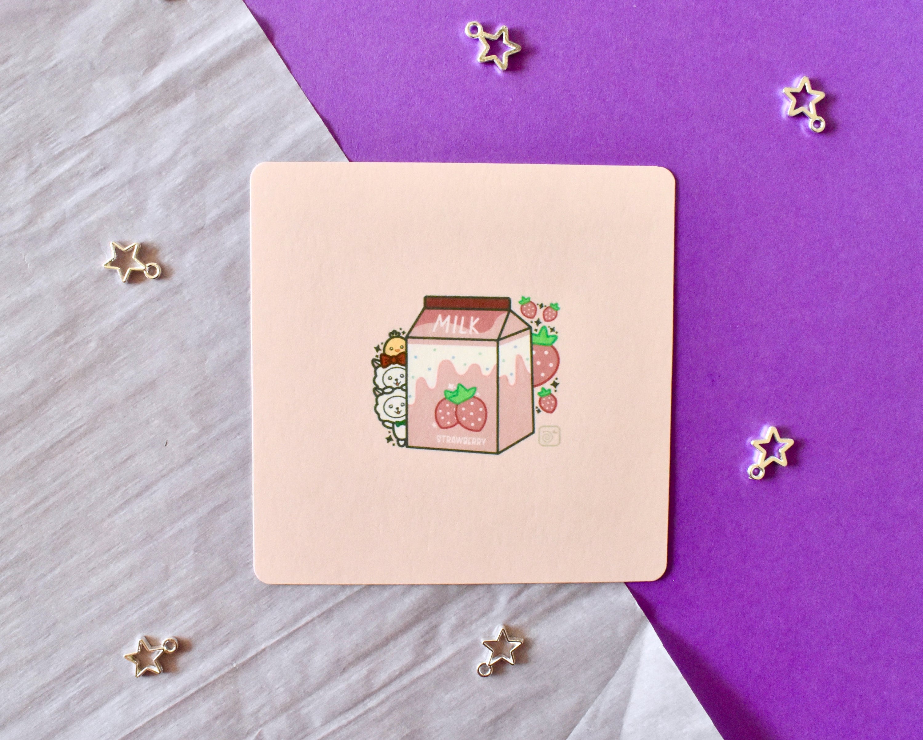 Kawaii Strawberry Milk Print Japanese Strawberry Milk Strawberry Milk Stationery Kawaii Art