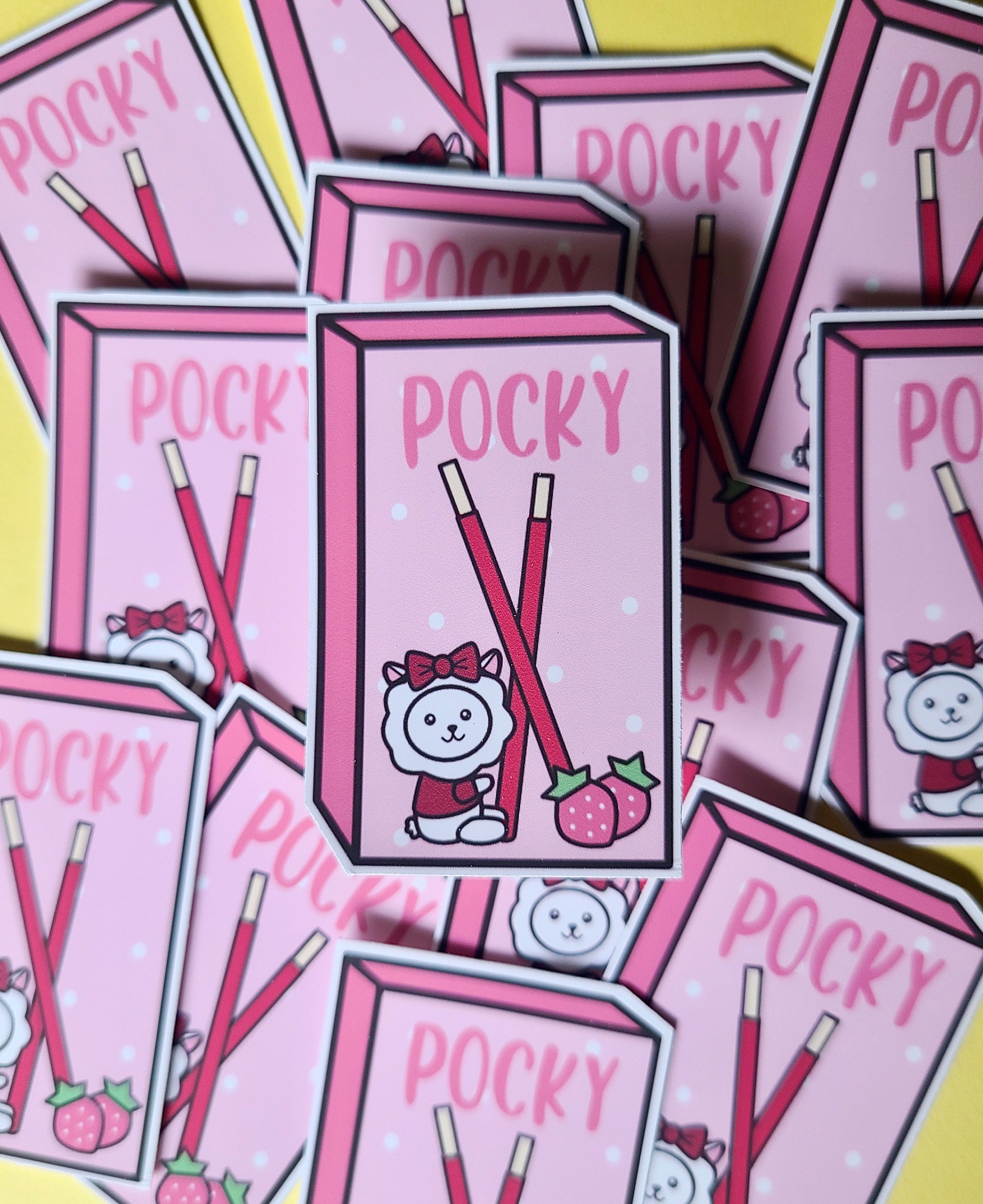 Cute Alpaca Strawberry Pocky | Kawaii Pocky Sticker | Asian Snack ...