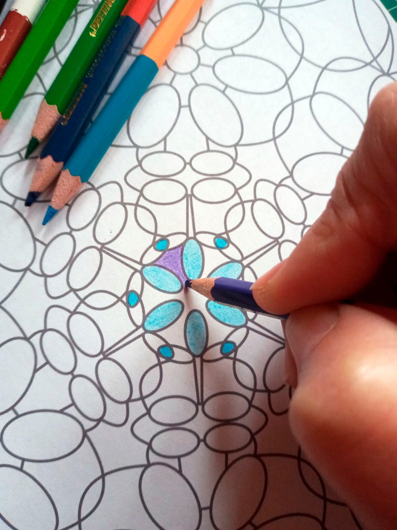 Mandala 8 Coloring Page 4 Mandalas for Coloring Gemstone - Etsy