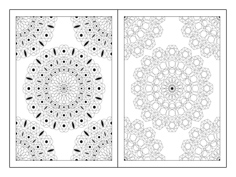 Mandala 8 Coloring Page 4 Mandalas for Coloring Gemstone - Etsy