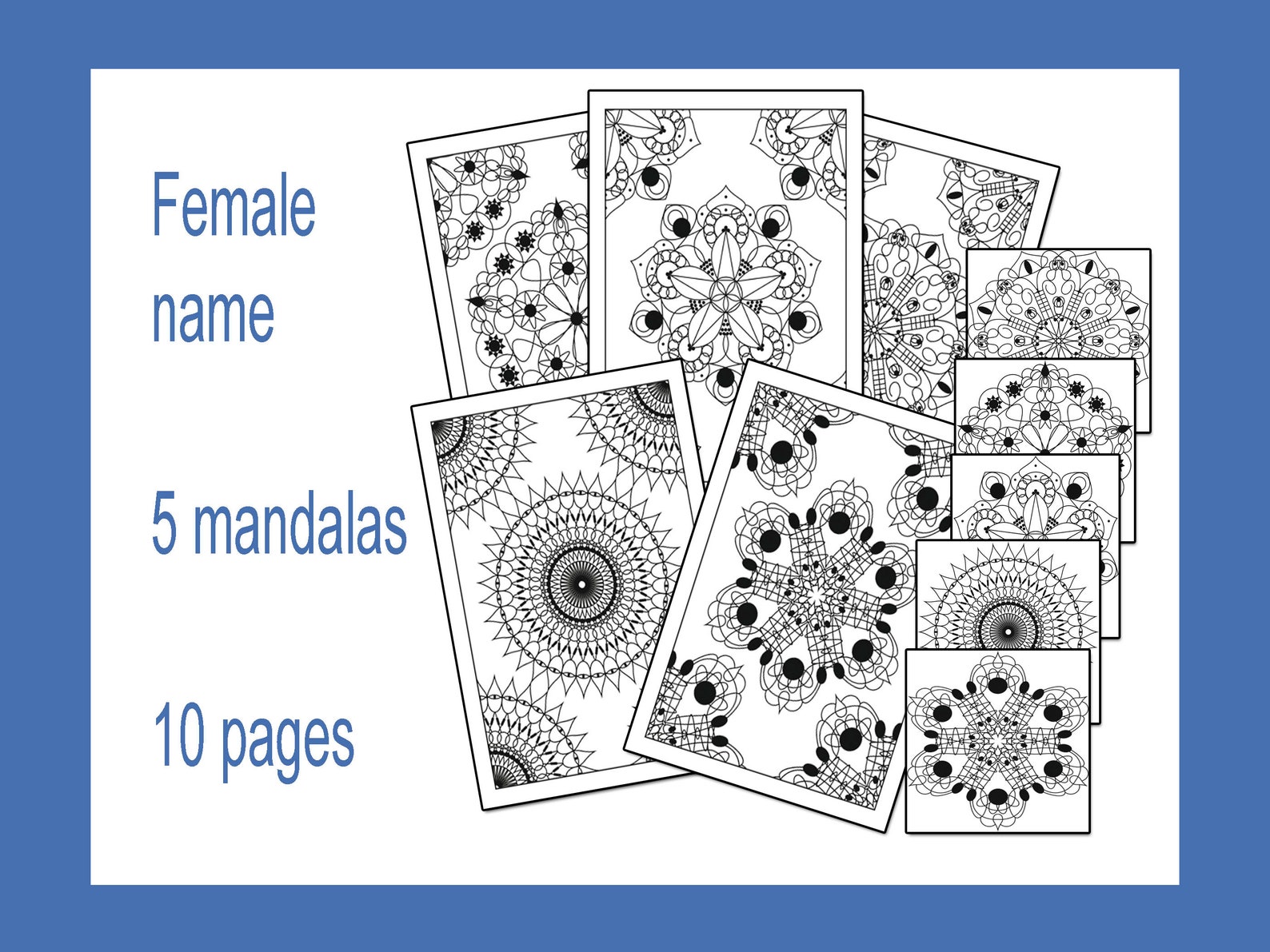 Mandala coloring page mandalas for coloring Female Names | Etsy