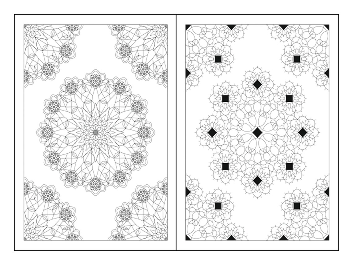 Mandala 8 Coloring Page 4 Mandalas for Coloring Gemstone - Etsy