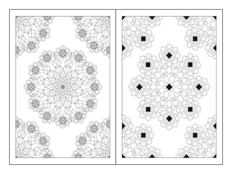 Mandala 8 Coloring Page 4 Mandalas for Coloring Gemstone - Etsy