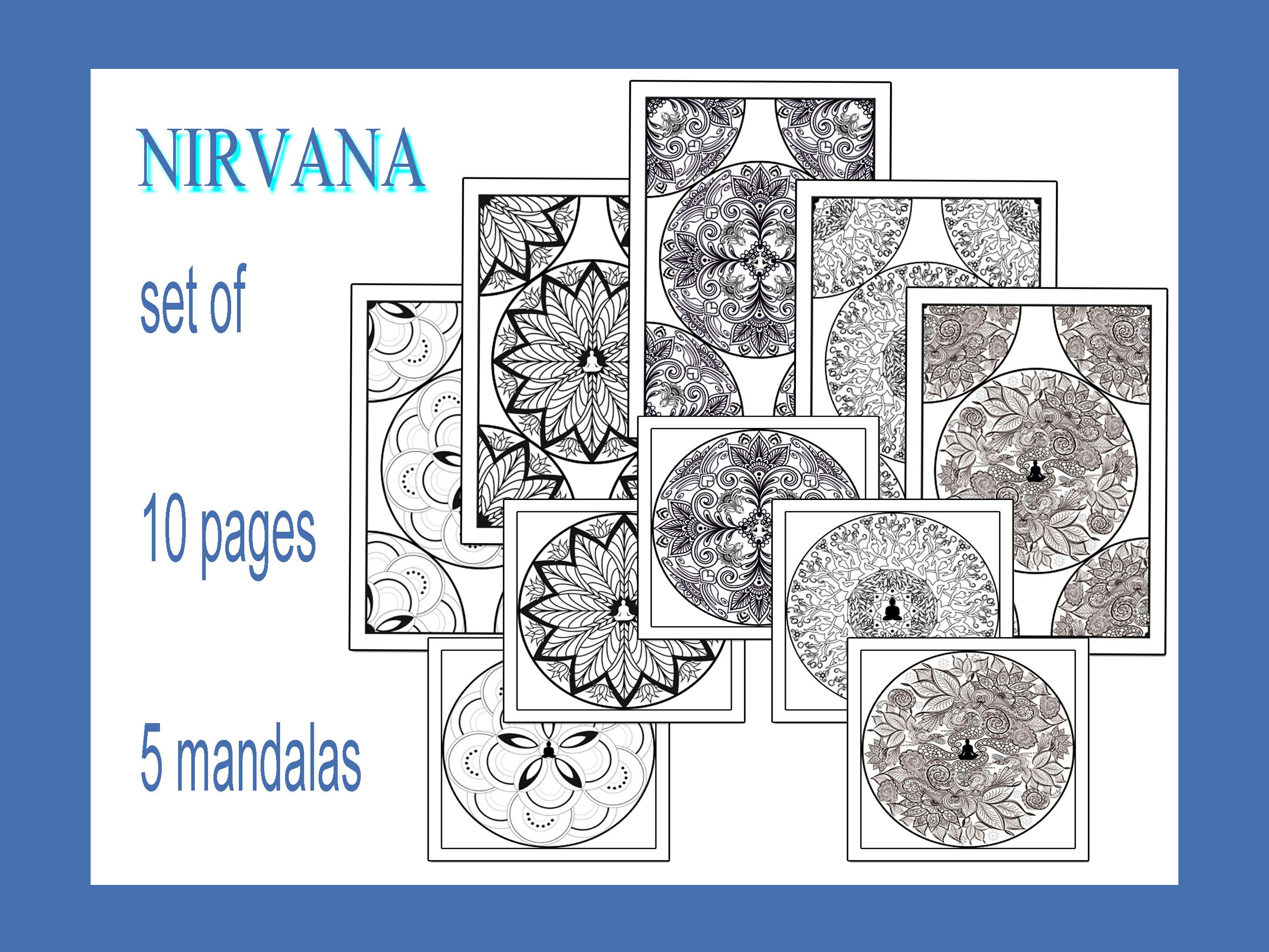 Mandala Coloring Page, Mandalas for Coloring, Nirvana, Relax - Etsy