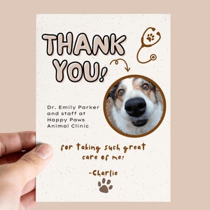 Veterinarian Thank You Card Template Vet Tech Thank You, Dog Cat Pet ...