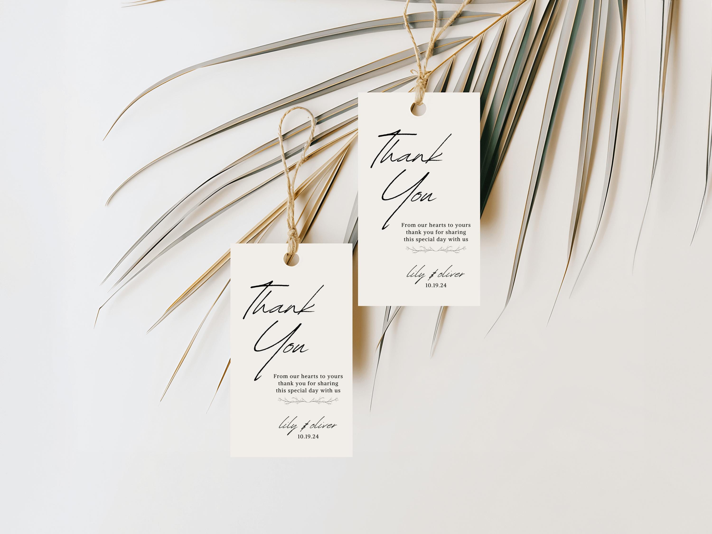 Wedding Favor Tag Template Editable Thank You Wedding Gift Tag Design ...