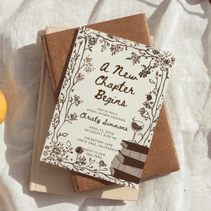 A New Chapter Bridal Shower Invite | Book Themed Garden Wedding | Floral Her Next Chapter Begins ...
