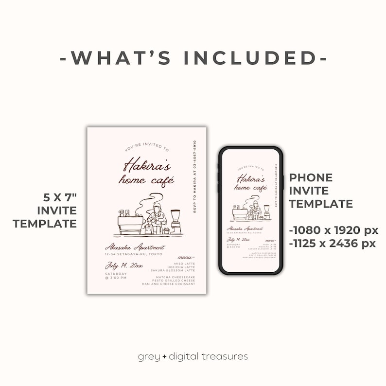 Editable Home Cafe Invite | Apartment Coffee Shop Invitation | Coffee ...