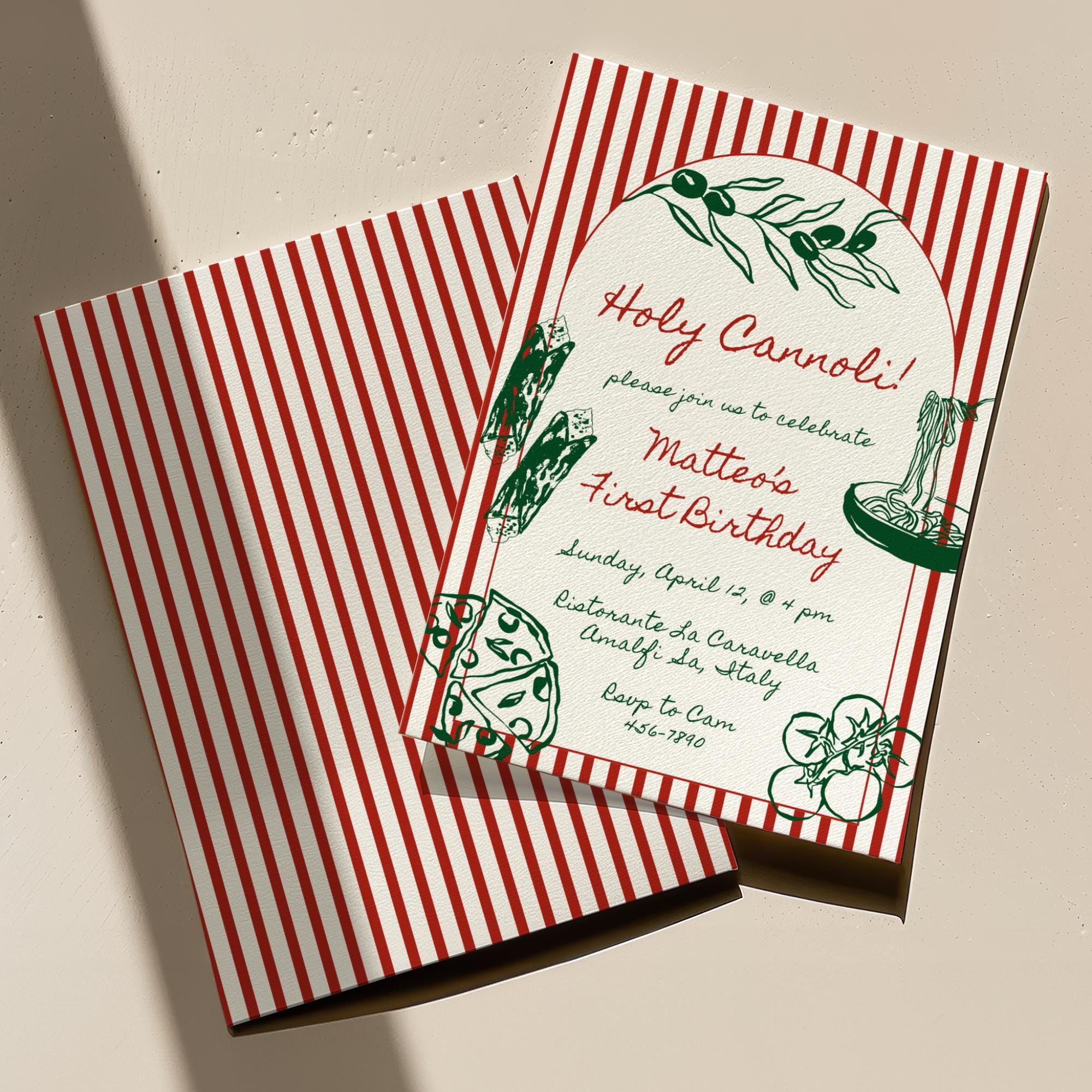 Holy Cannoli First Birthday Invite | Italian Baby Shower | Italy Themed ...