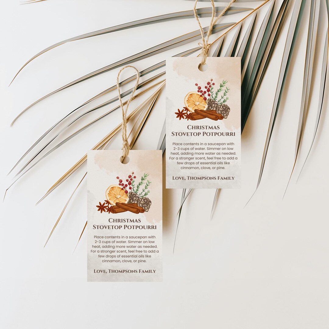 Printable Christmas Simmering Stovetop Potpourri Gift Tag Template ...