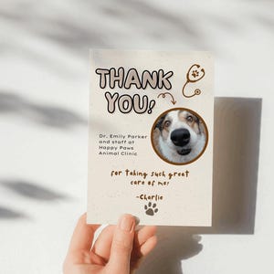 Veterinarian Thank You Card Template Vet Tech Thank You, Dog Cat Pet ...