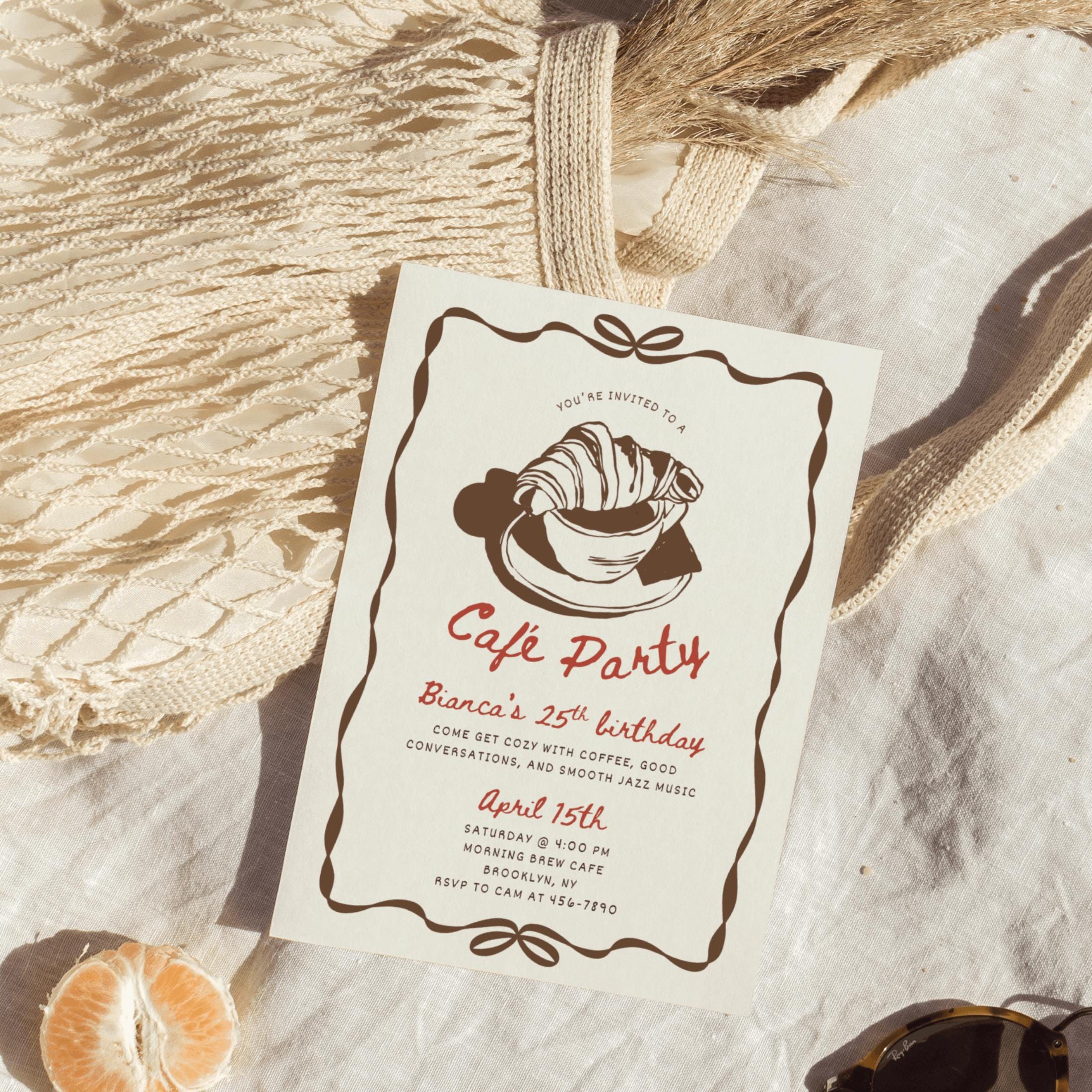 Cafe Party Invitation | Coffee Birthday Invite | Home Apartment Coffee ...