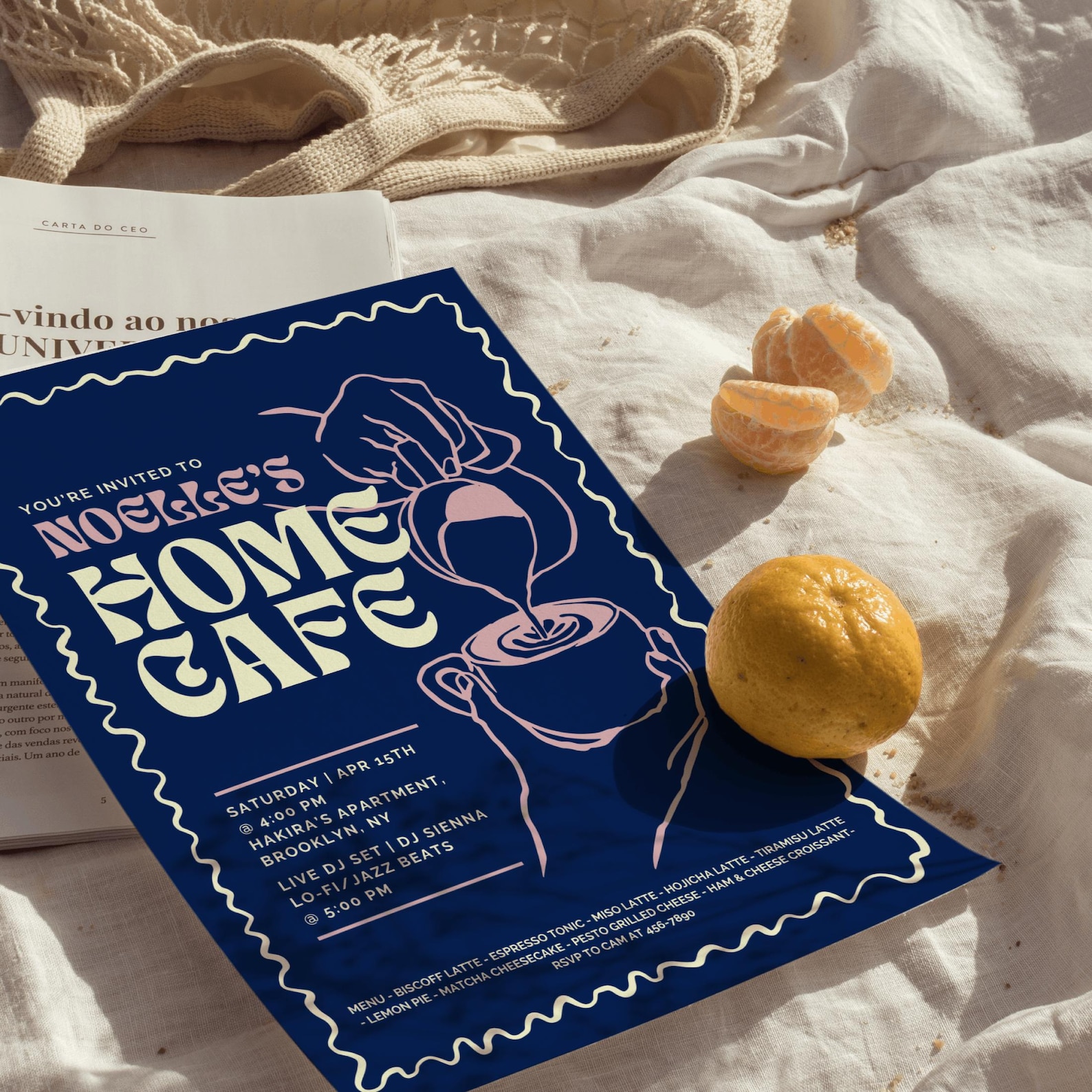 Home Cafe Party Invitation | Quirky Fun Coffee Birthday Invite | Modern ...