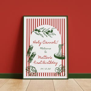 Holy Cannoli First Birthday Welcome Sign | Italian Baby Shower Poster ...