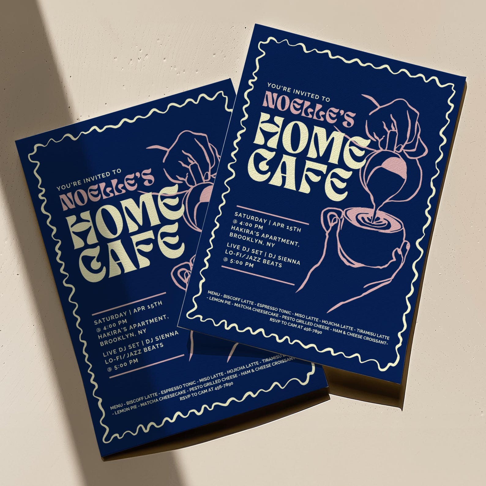 Home Cafe Party Invitation | Quirky Fun Coffee Birthday Invite | Modern ...