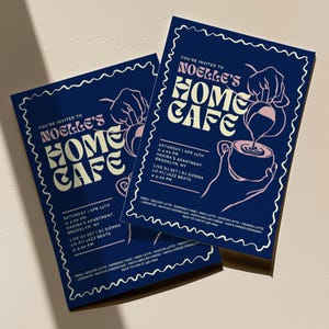 Home Cafe Party Invitation | Quirky Fun Coffee Birthday Invite | Modern ...