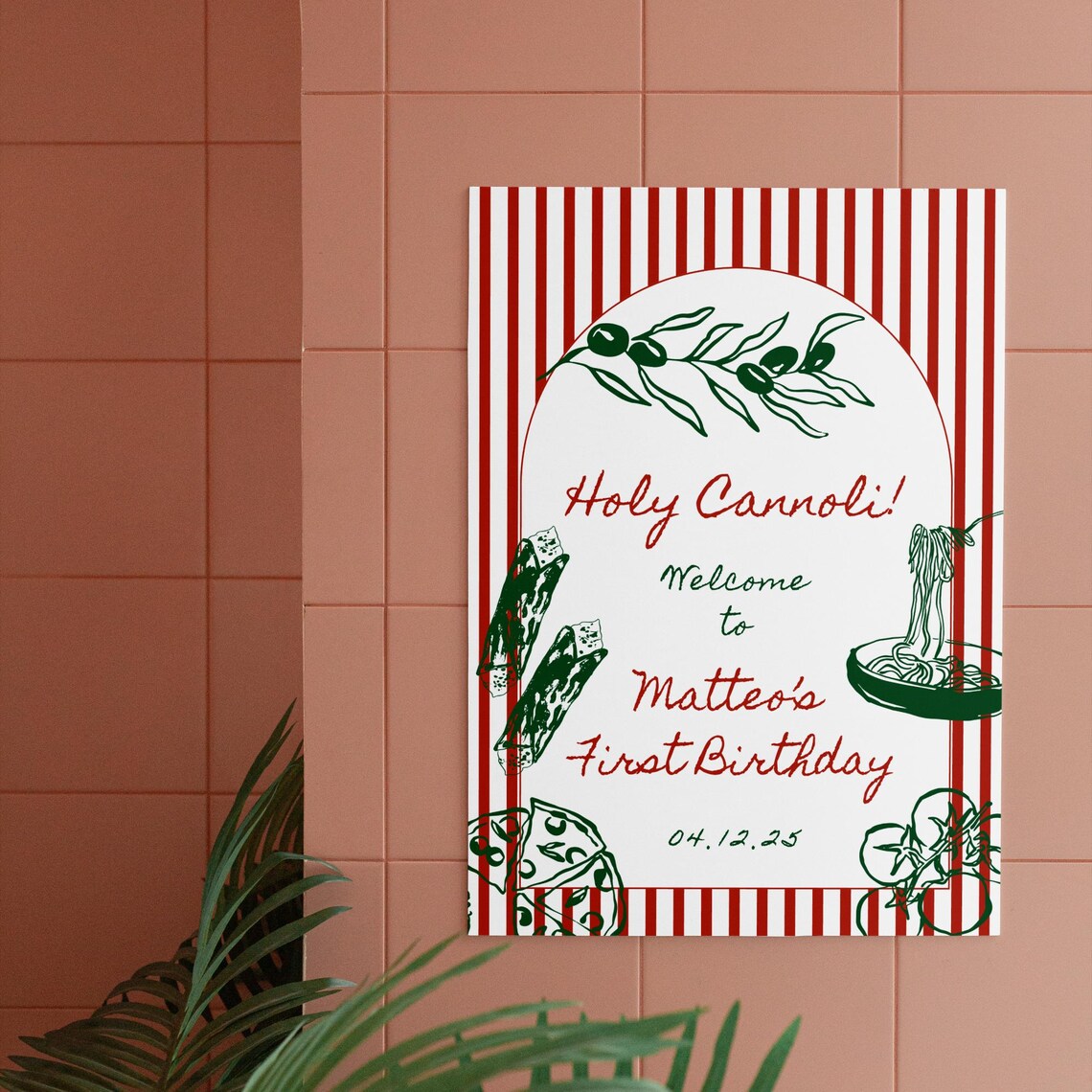 Holy Cannoli First Birthday Welcome Sign | Italian Baby Shower Poster ...