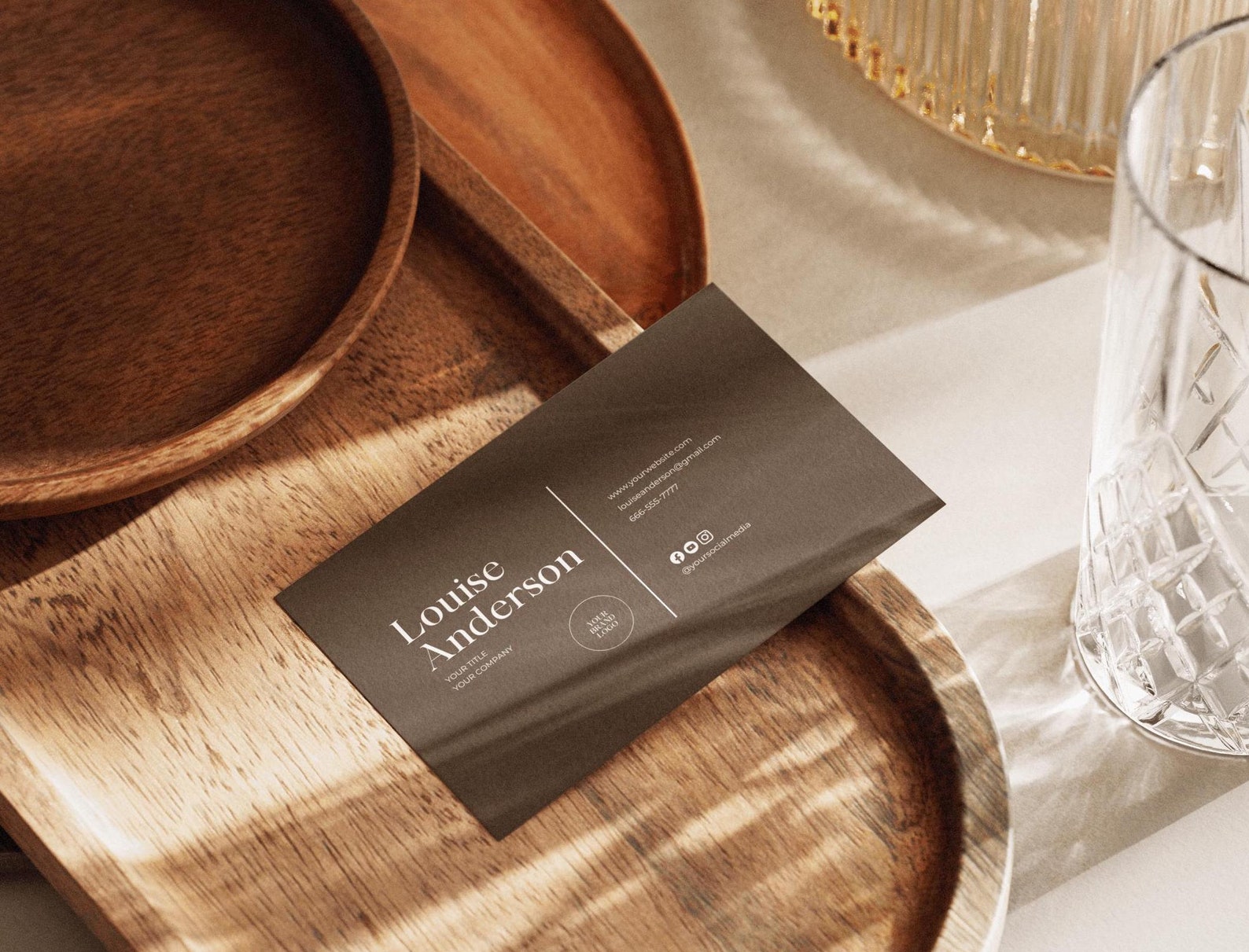 Printable Minimalist Small Business Card | Editable Professional ...